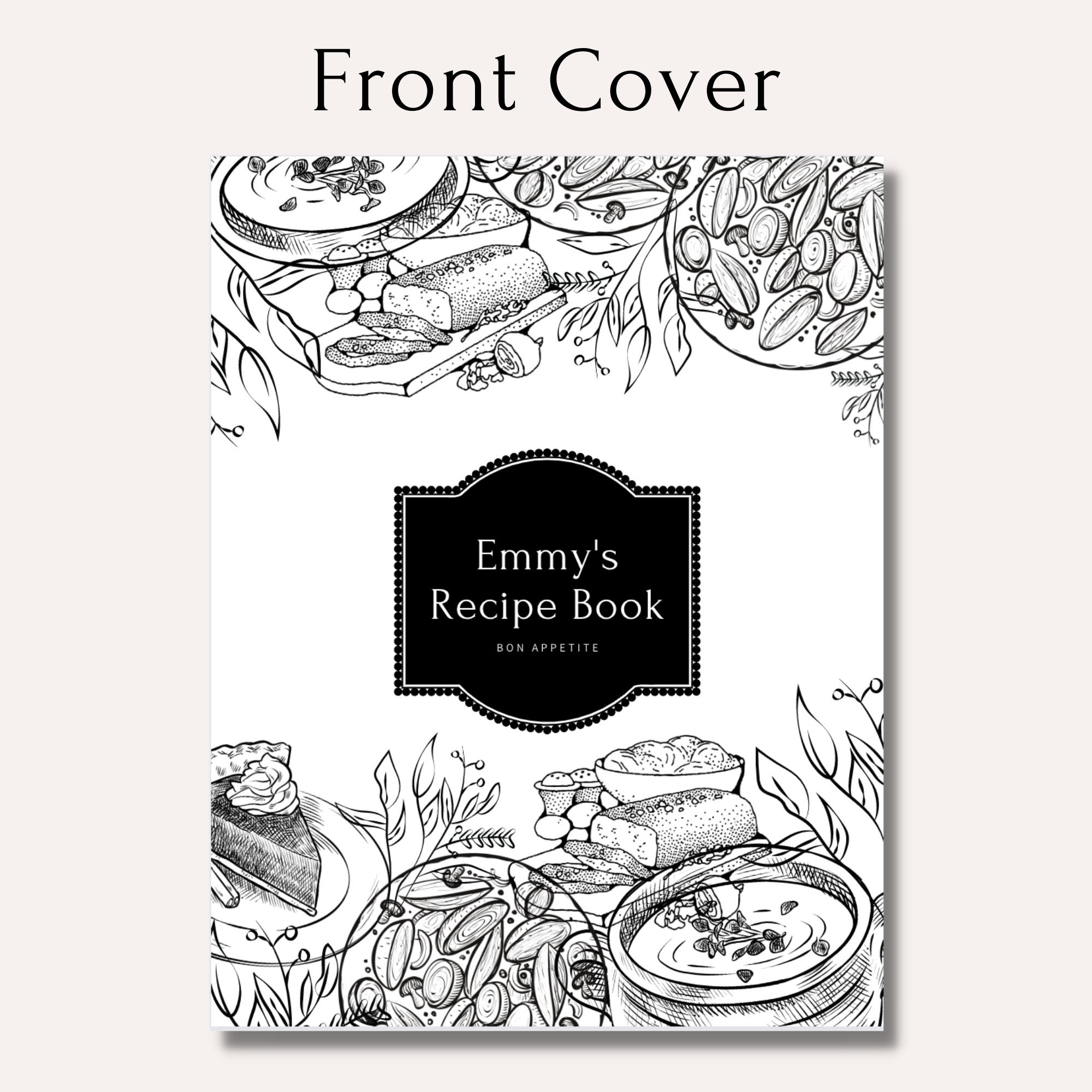 Printable Recipe Book, Cover Page, Dividers, Recipe Cards, Recpie Book ...