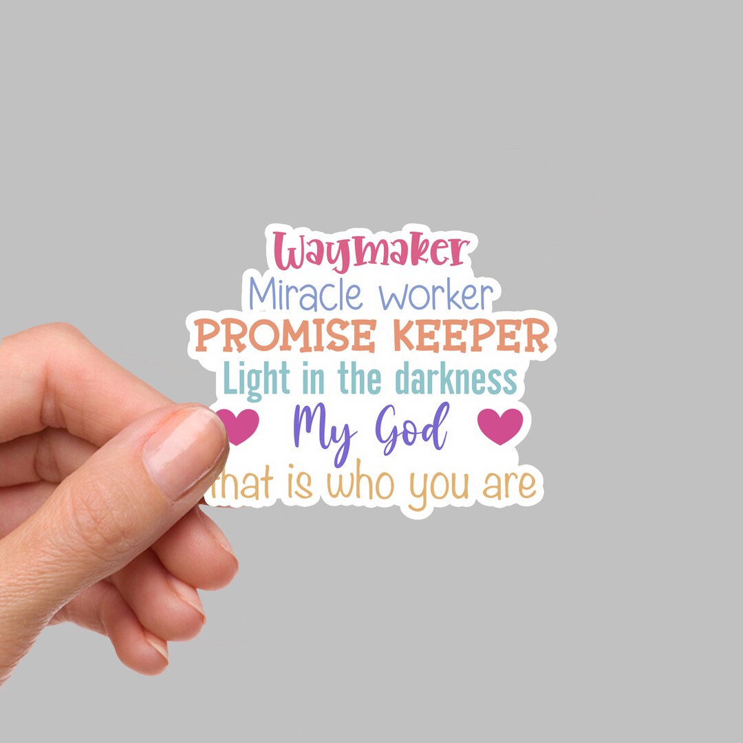 Waymaker Miracle Worker Sticker, Waterbottle Sticker, Faith Sticker ...