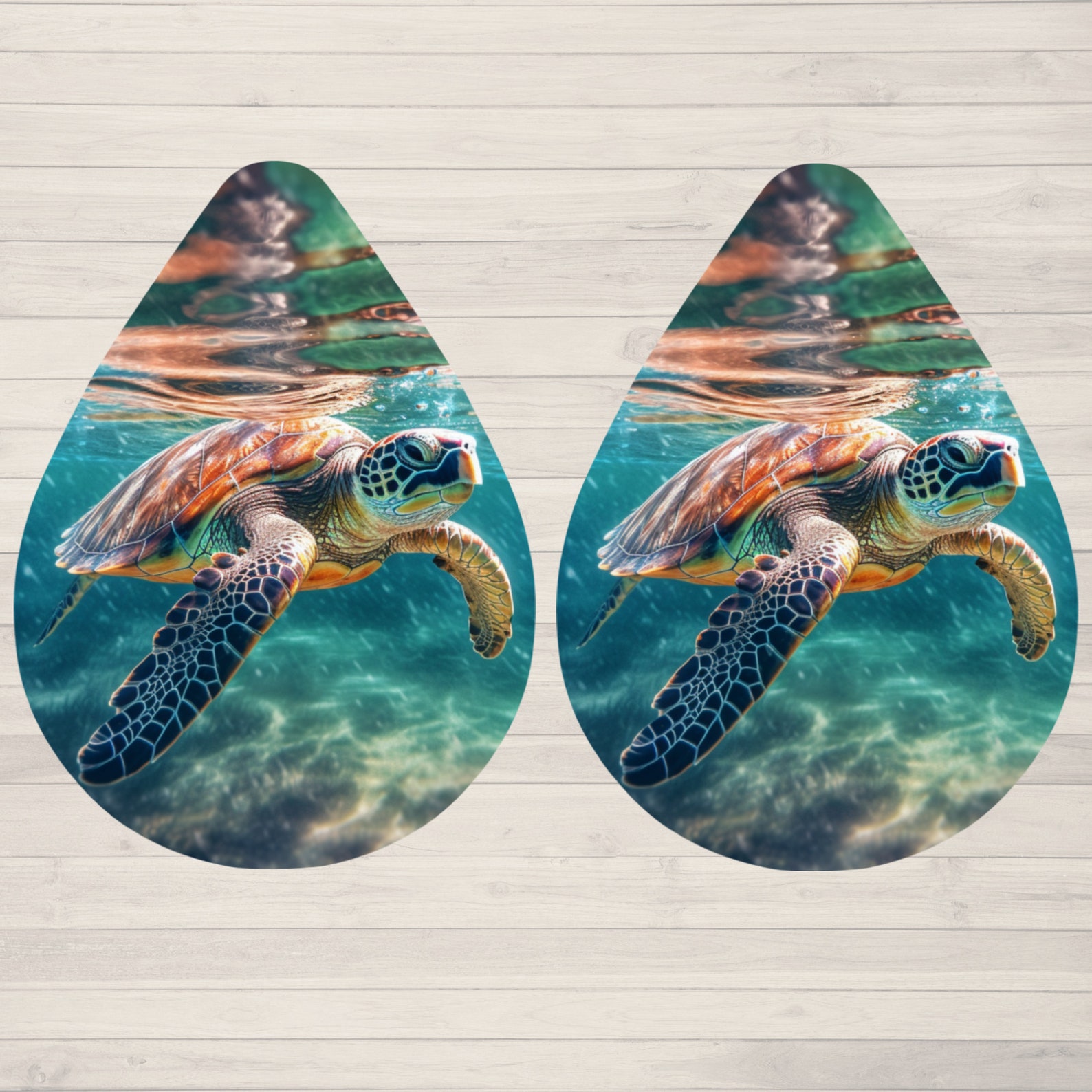 Sea Turtles Printable Sublimation Turtle Earrings, Digital Download ...