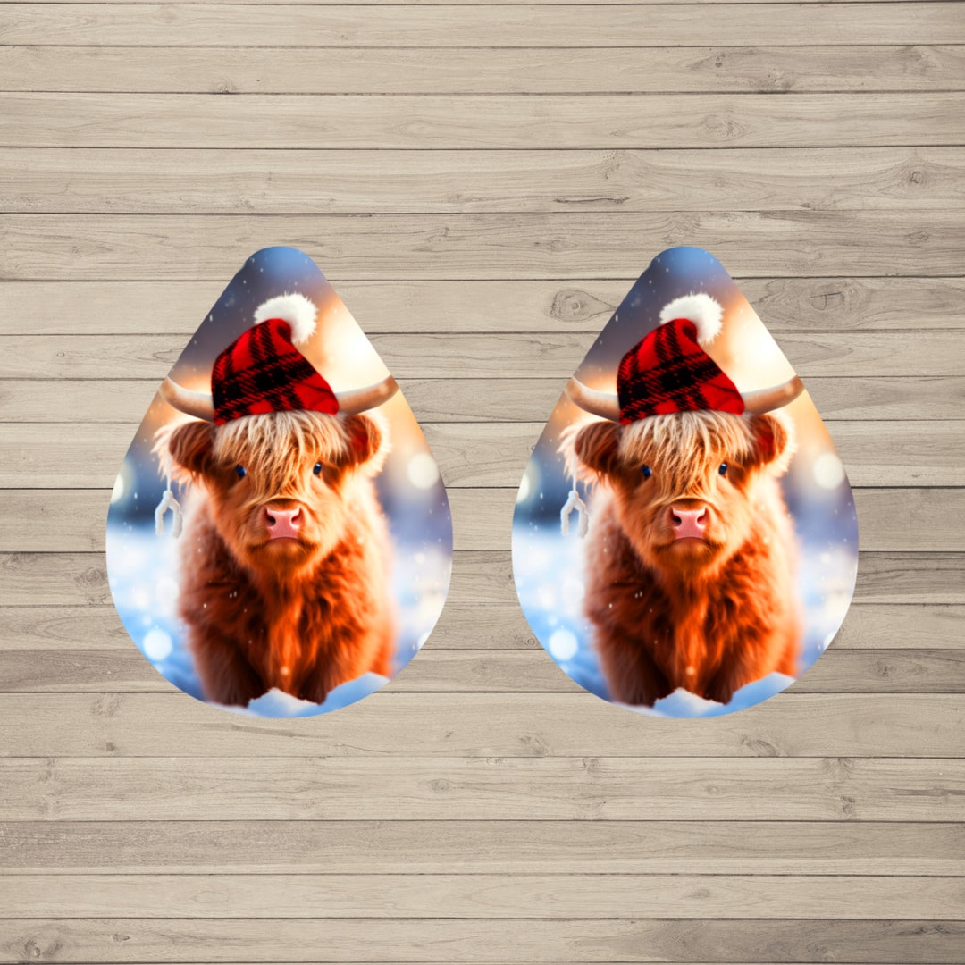 Adorable Baby Highland Cow Earring, Sublimation Earring Designs ...