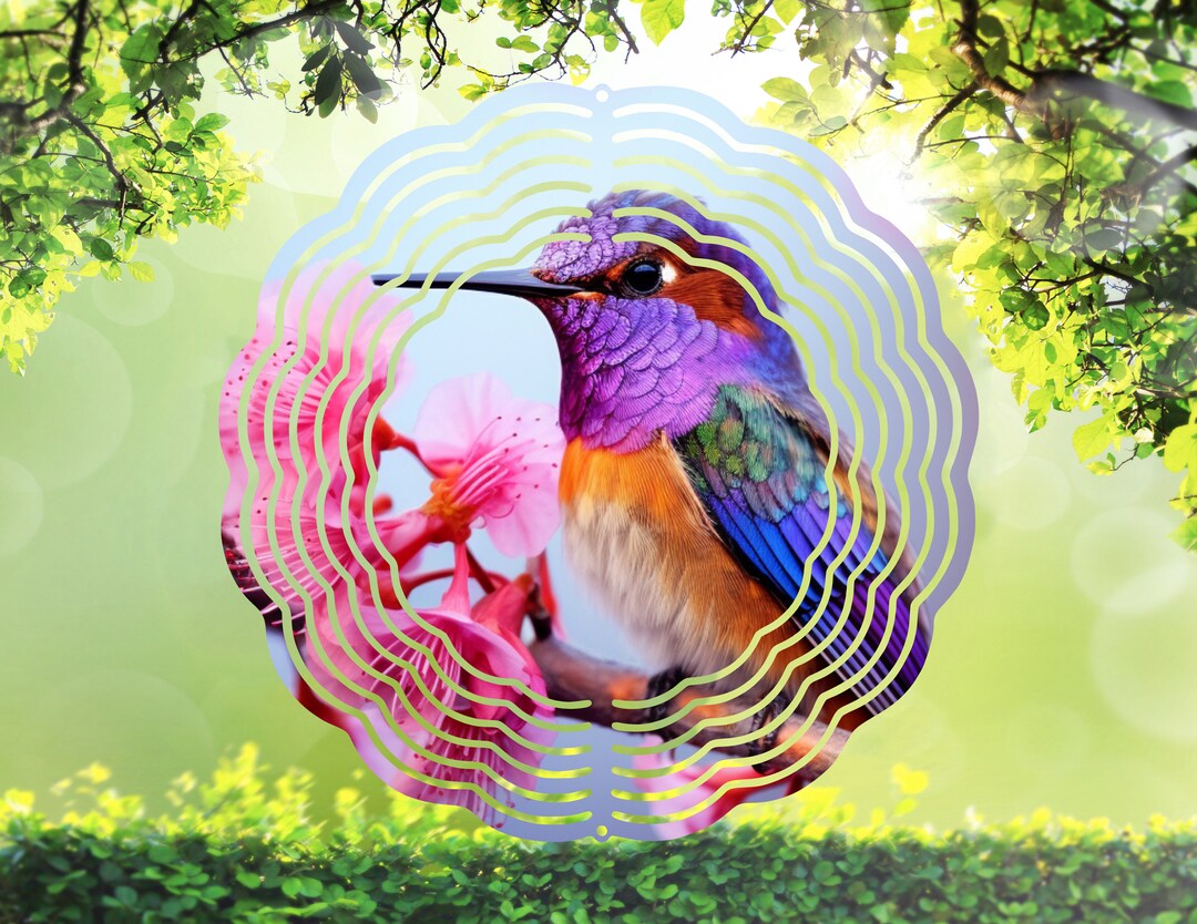 Hummingbird Wind Spinner Sublimation Design Template, Colourful Spinner ...