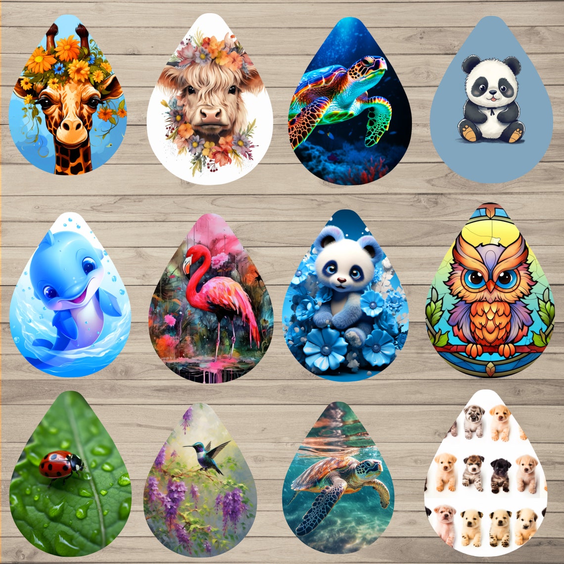 Mega Bundle Tear Drop Earring Designs PNG, Sublimation Design Bundle ...