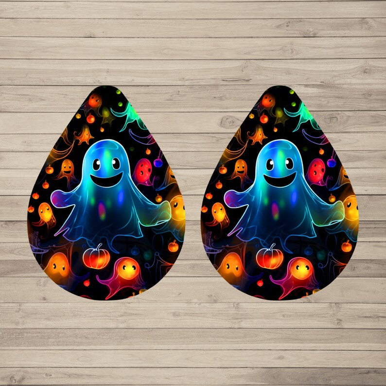 Halloween Earring Sublimation Designs, Spooky Earrings Teardrop Png ...