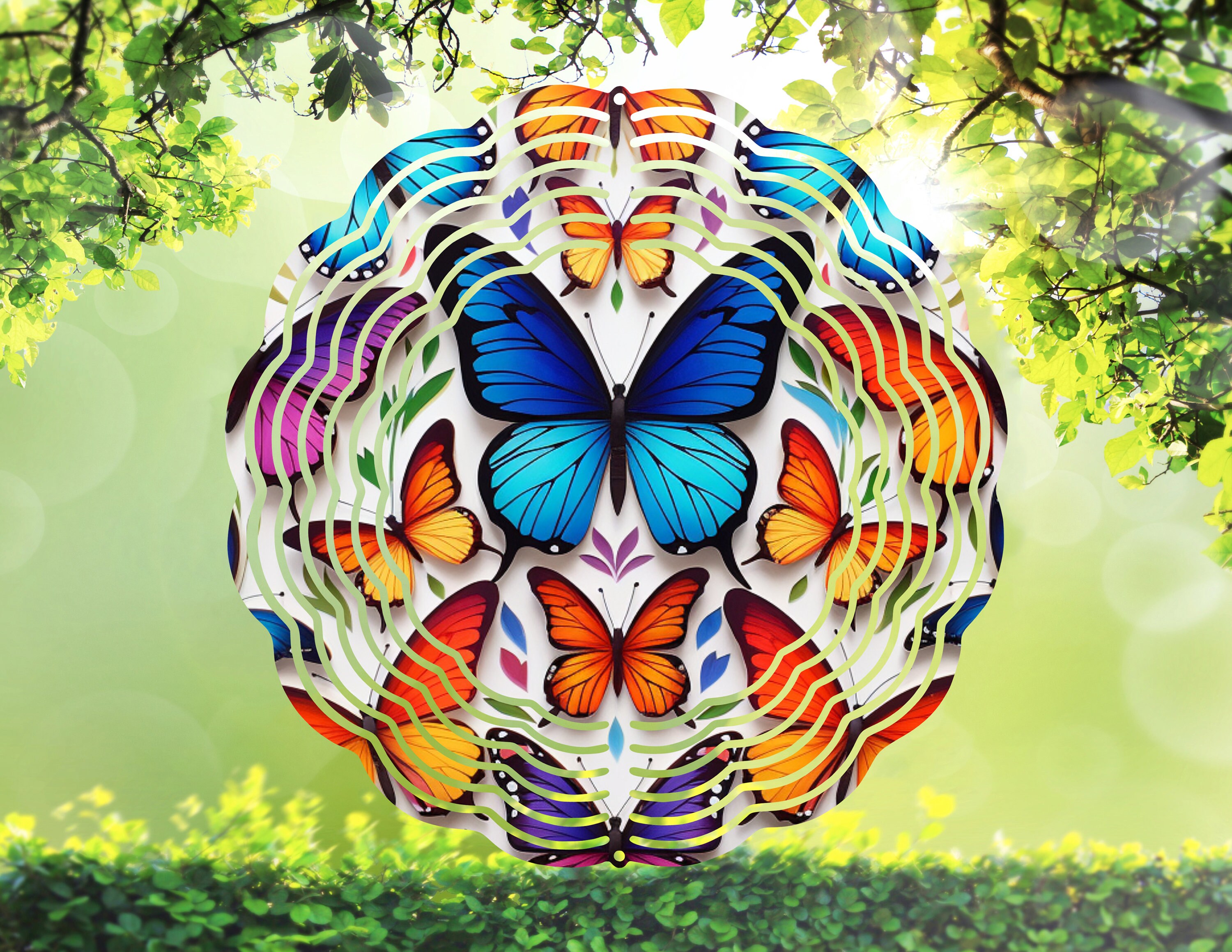Butterfly Wind Spinner Sublimation Design Template, Colourful Spinner ...
