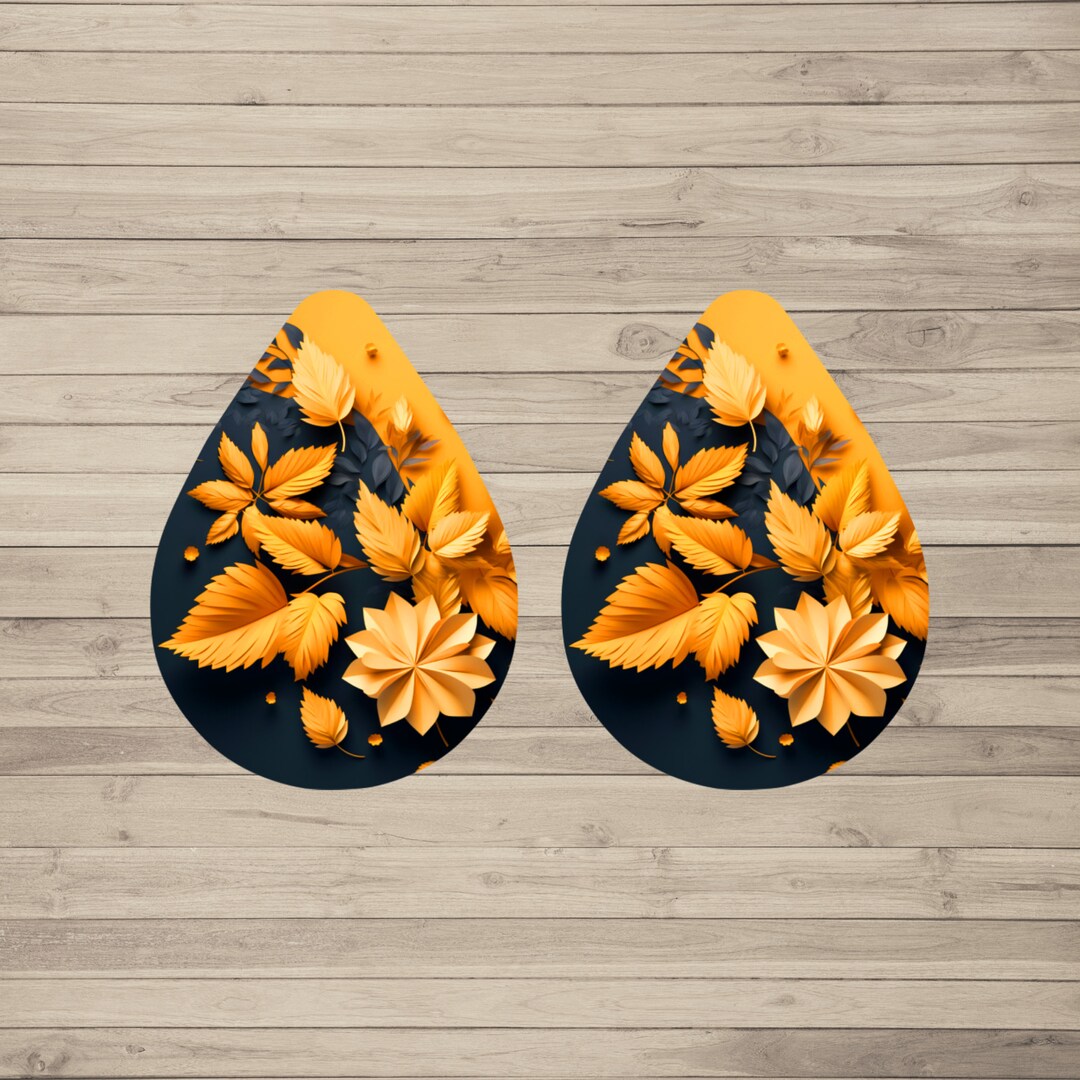 3D Fall Sublimation Earring Designs for Teardrop Earrings - Etsy