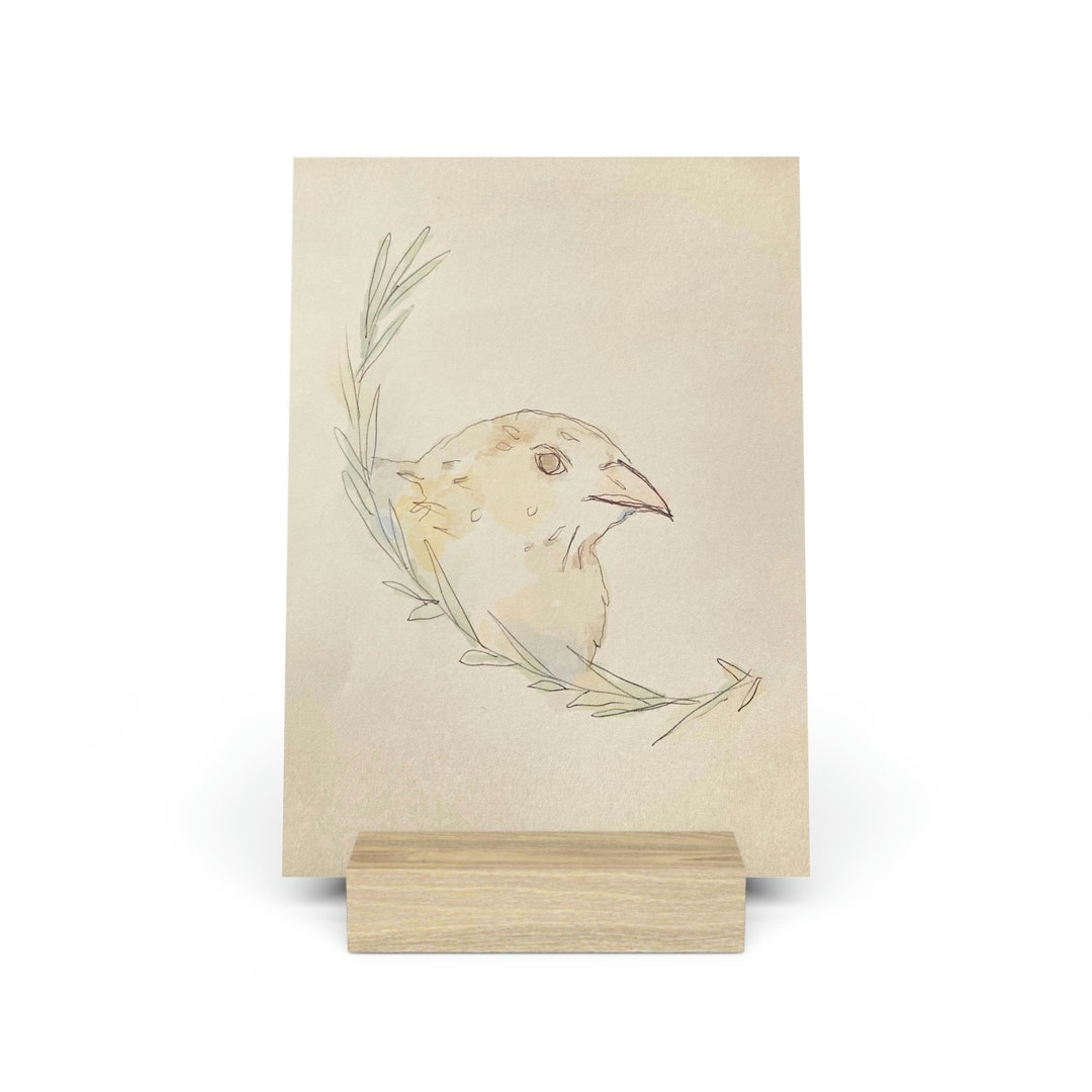 Japanese Quail Watercolor Gallery Board With Stand - Etsy
