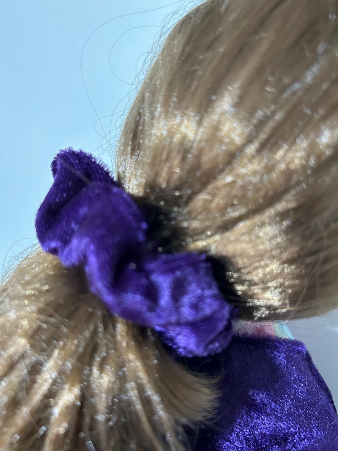 Crushed Velvet Dark Purple Doll Scrunchie. - Etsy