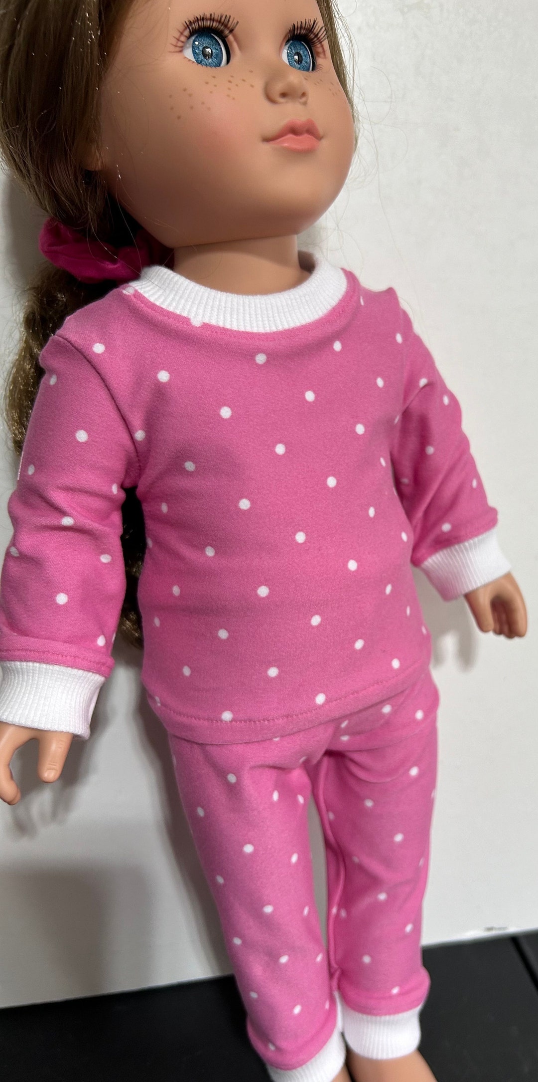 Pink With White Polka Dot Pajamas for 18 Inch Dolls. - Etsy