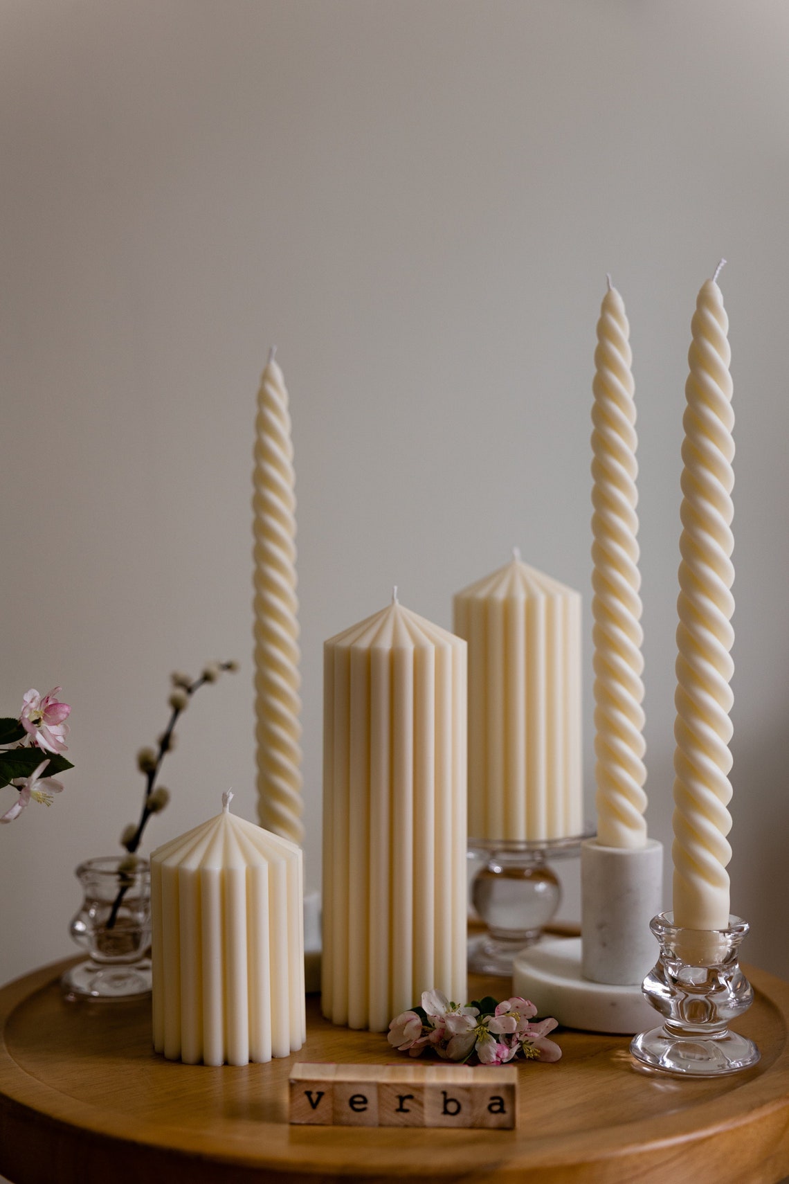 Ribbed Pillar Soy Candle | Aesthetic Candle | Modern Home Decor ...