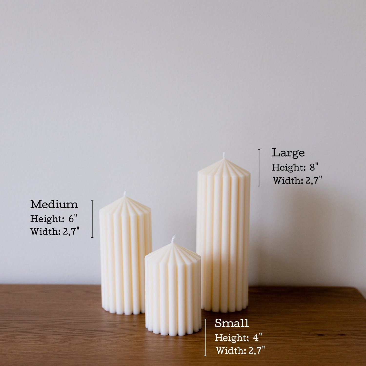 Ribbed Pillar Soy Candle | Aesthetic Candle | Modern Home Decor ...