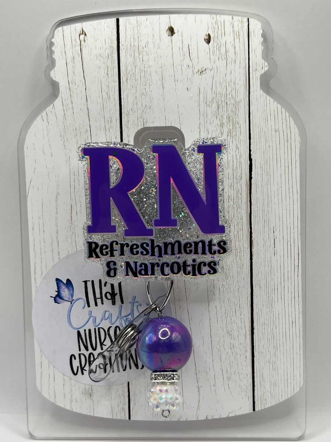 RN Refreshments & Narcotics Badge Reel, Nurse/teacher Gift ...