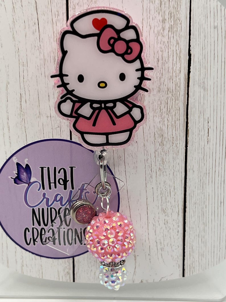 Hello Kitty Nurse Badge Reel, Glitter Nurse Accessories ...