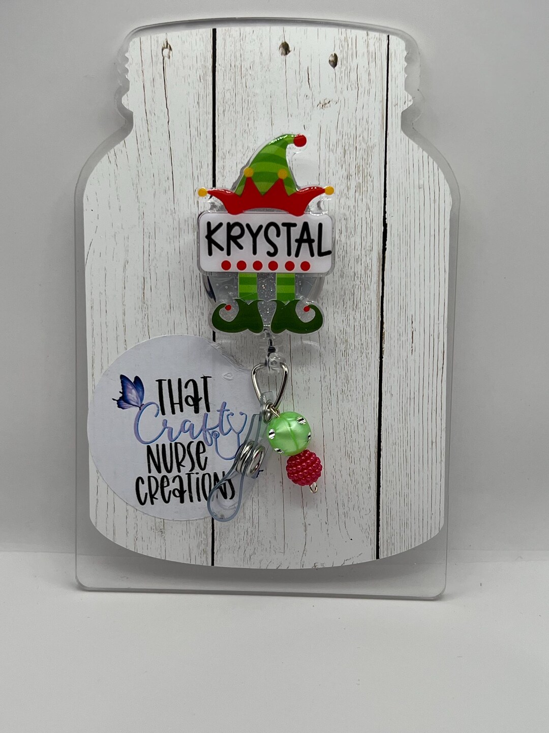 Personalized Elf Badge Reel, Christmas Badge Reel, Christmas Lanyard ...