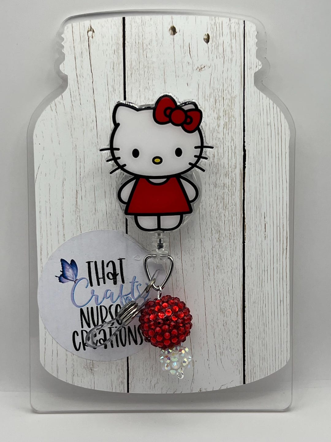Hello Kitty Glitter Badge Reel - Nurse Gift - Etsy