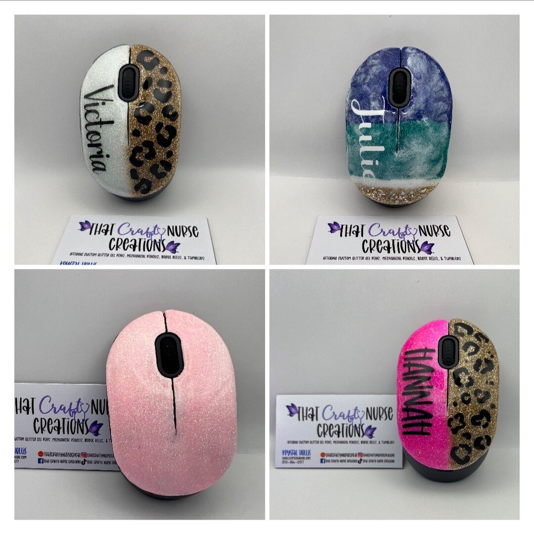 Custom Wireless Glitter Mouse; Custom Resin and Glitter Wireless Mouse ...