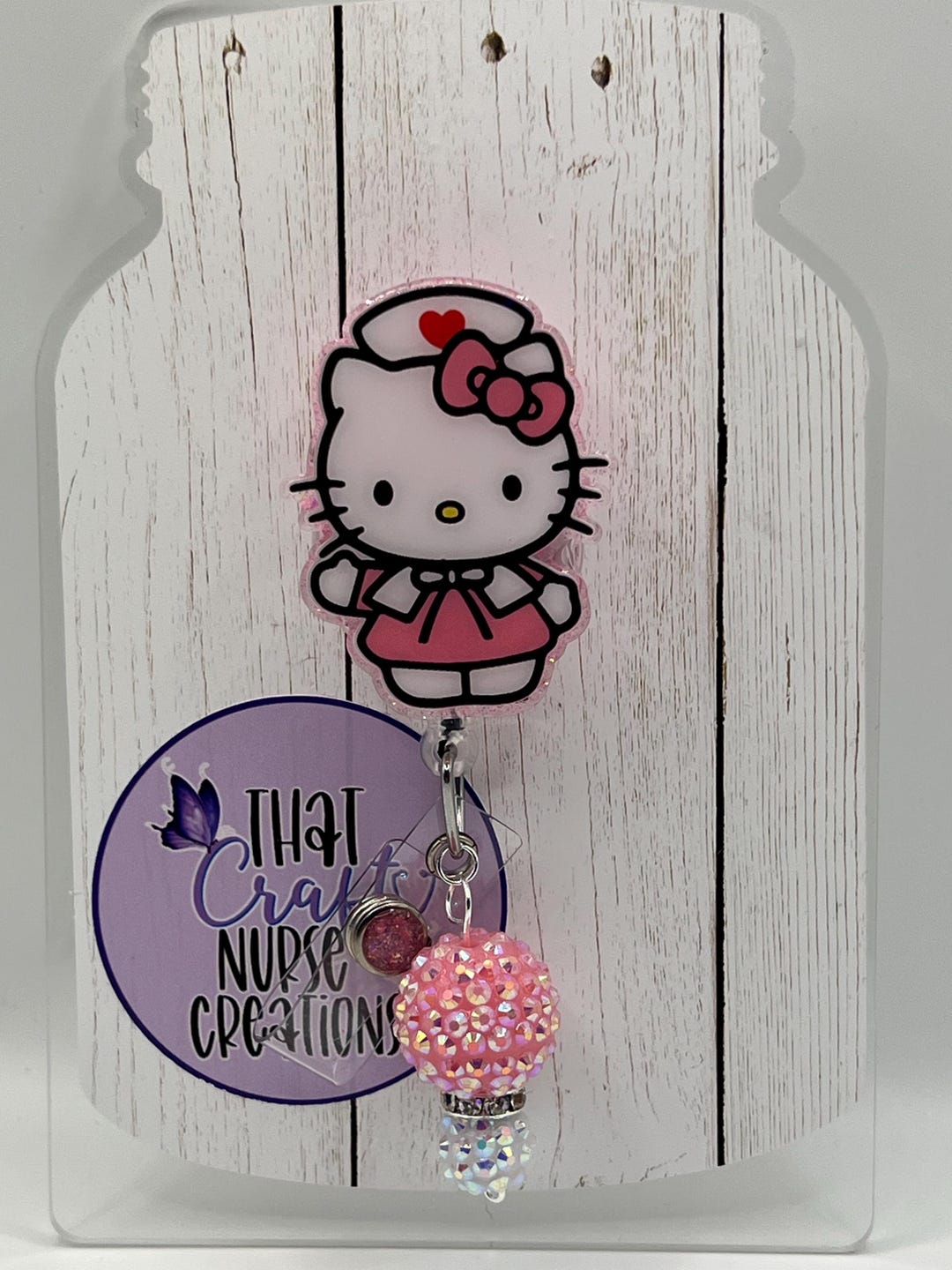 Hello Kitty Nurse Badge Reel, Glitter Nurse Accessories ...