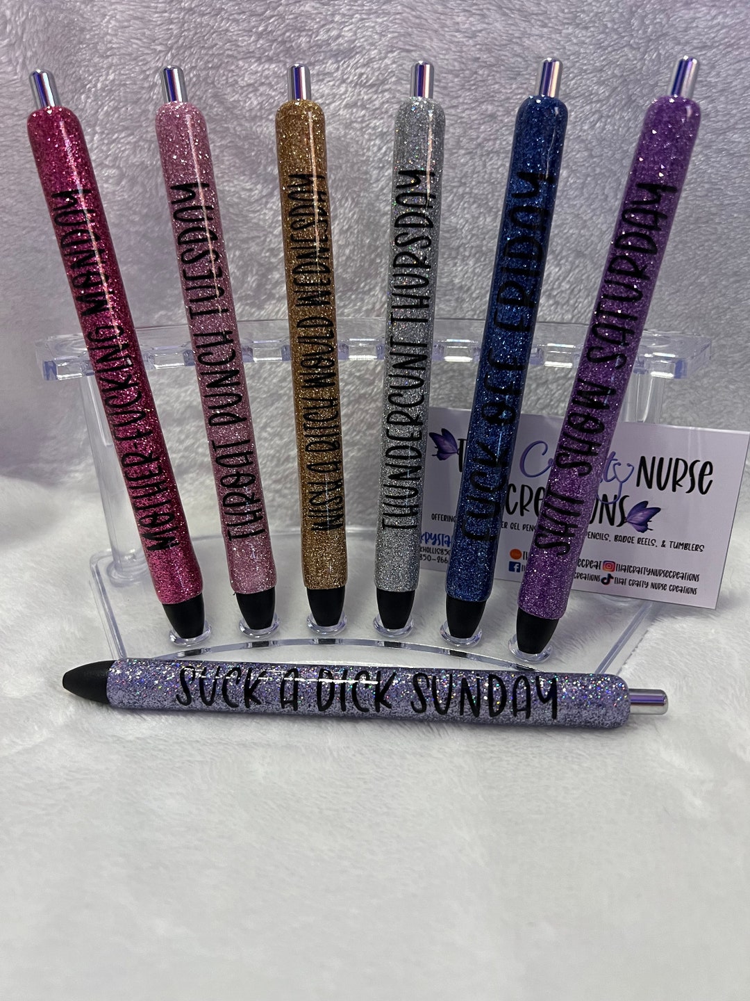 Curse Words for the Work Week Resin Pens Full Week Curse Word Epoxy Gel ...