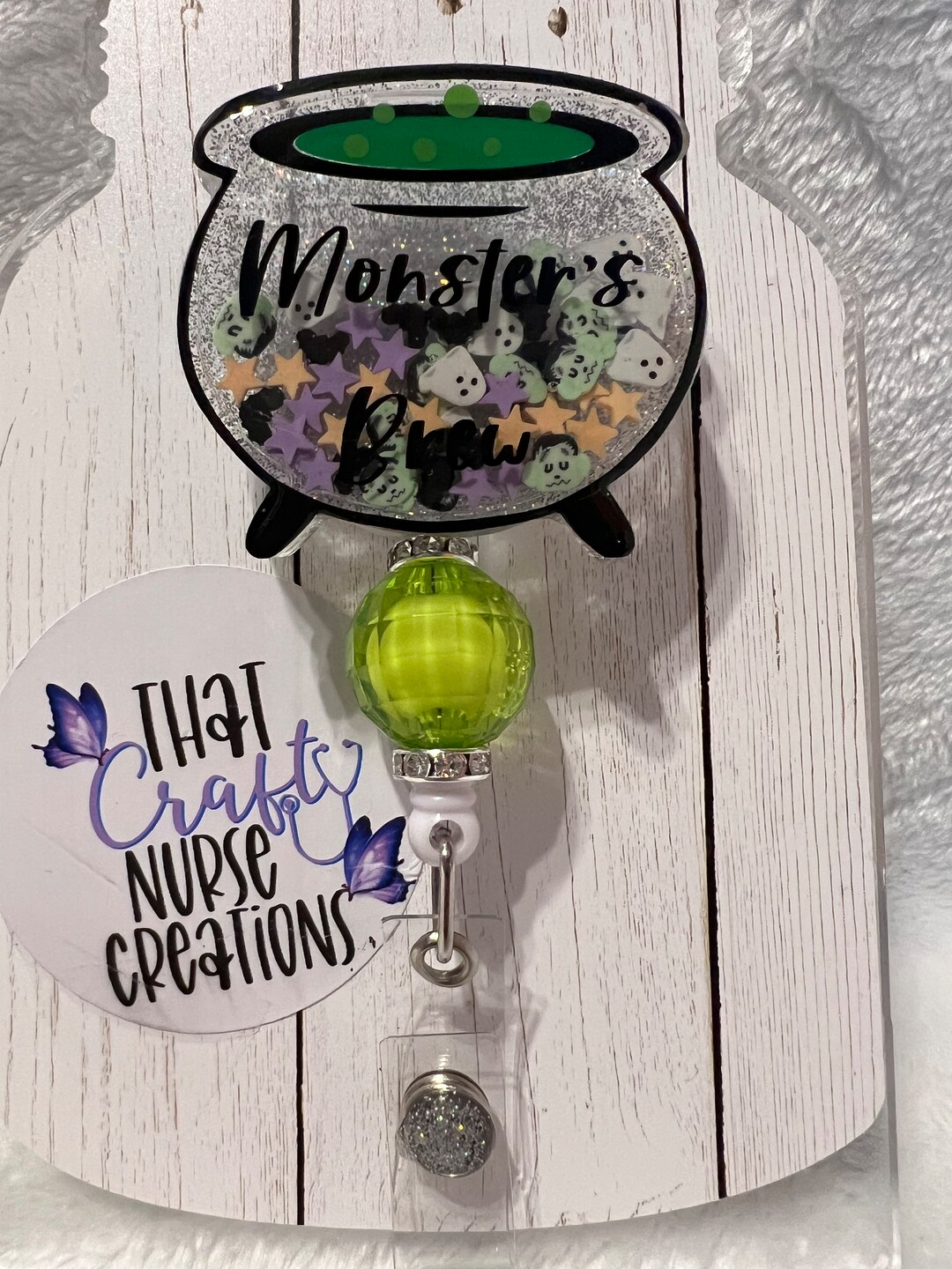 3D Halloween Shaker Badge Reel, Monsters Brew Badge Reel, Shaker Badge ...