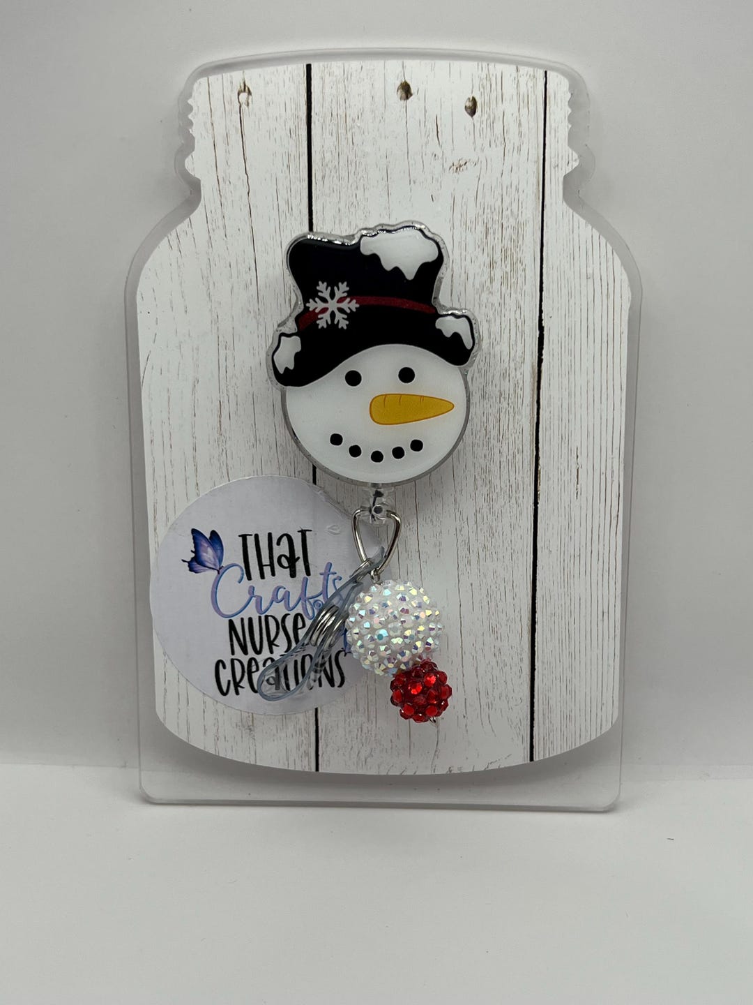 Snowman Badge Reel, Christmas Badge Reel for Nurses, Snowman Lanyard ...