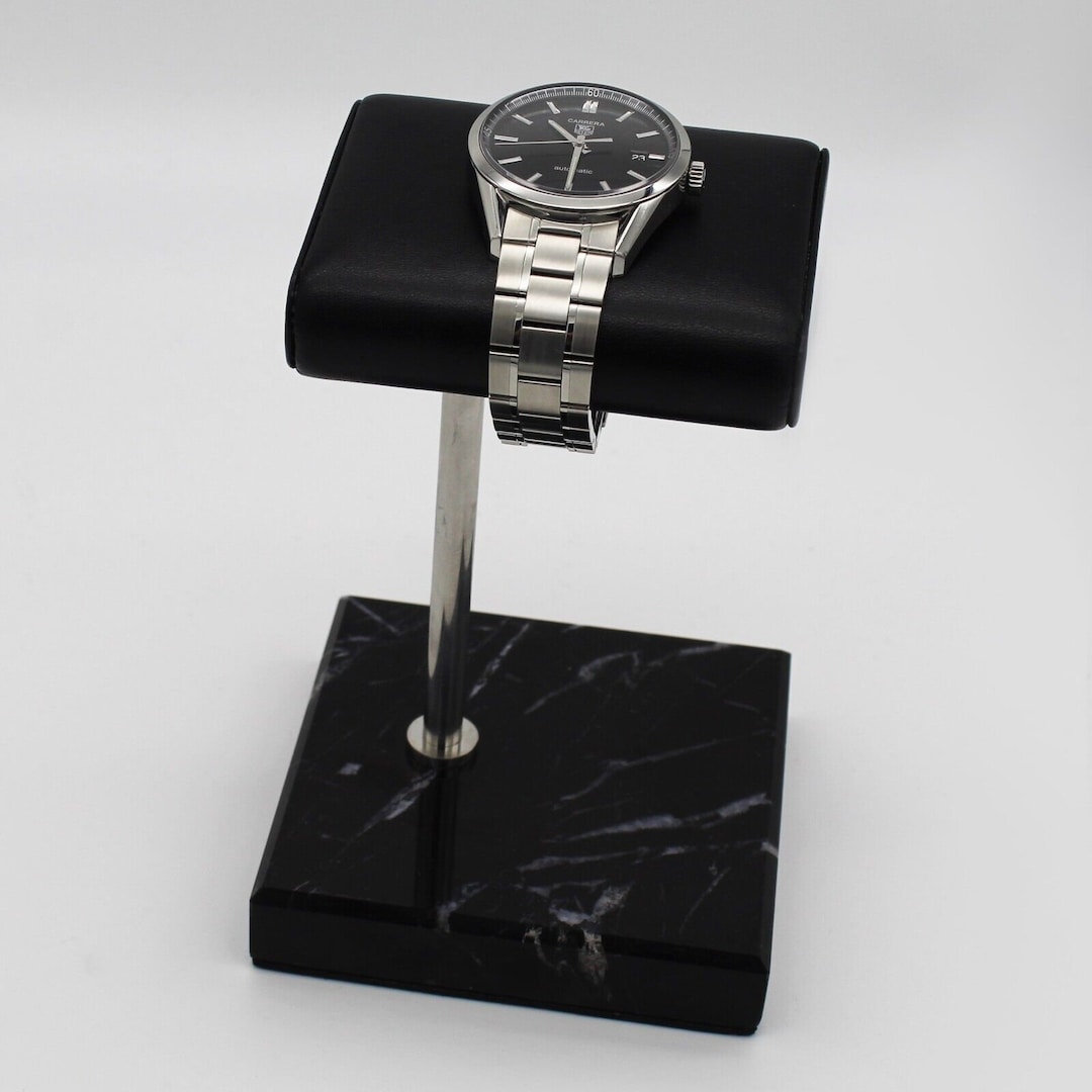 Luxury Watch Stand Marble Base PU Leather Cushion Display and Organizer ...