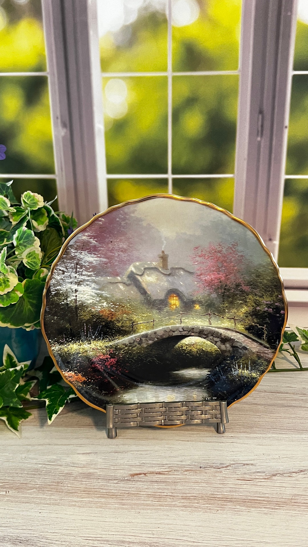 Thomas Kinkade Romantic Hideways brookside Hideaway Collectors Plate - Etsy