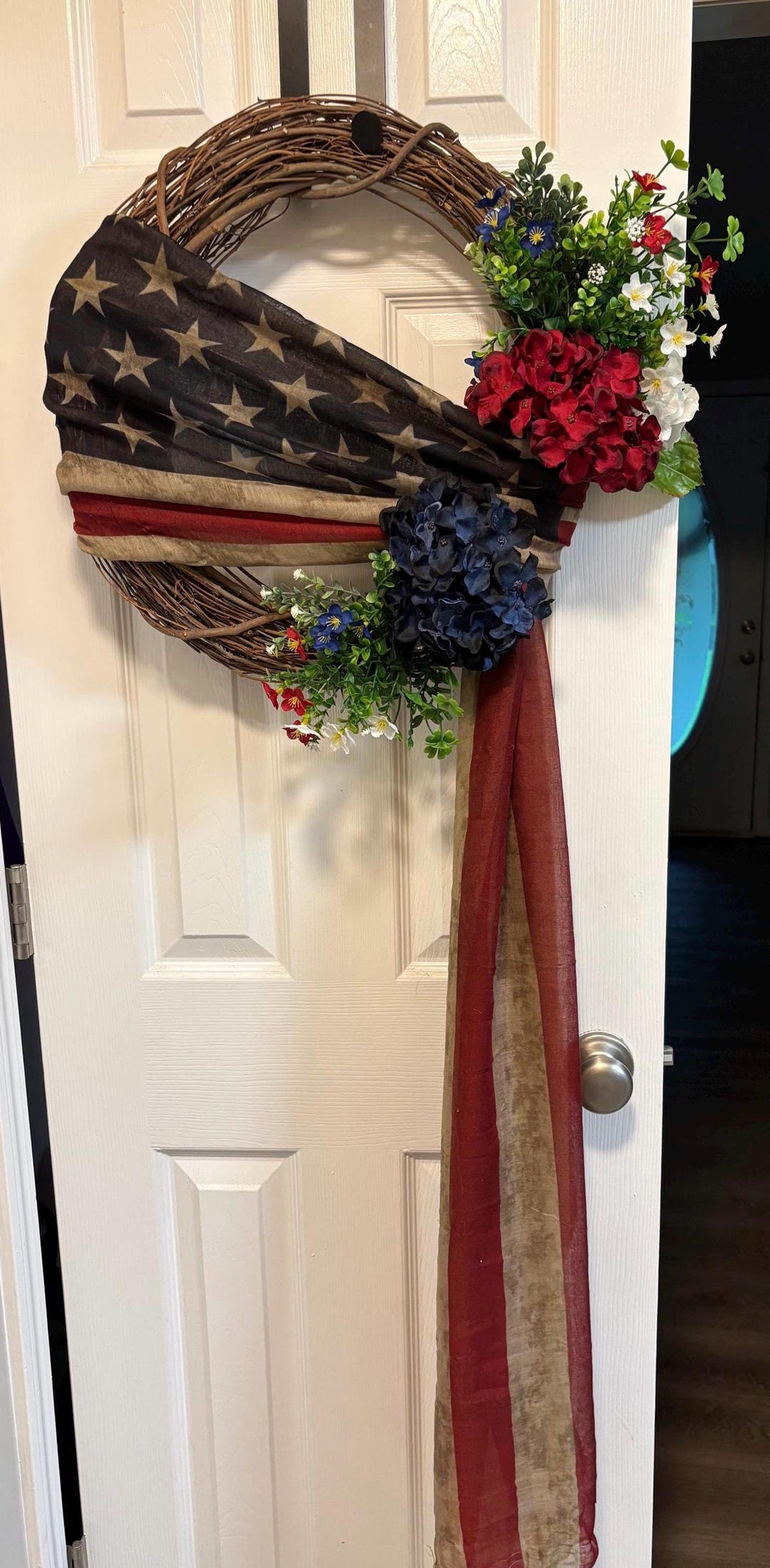 American Flag Grapevine Wreath - Etsy