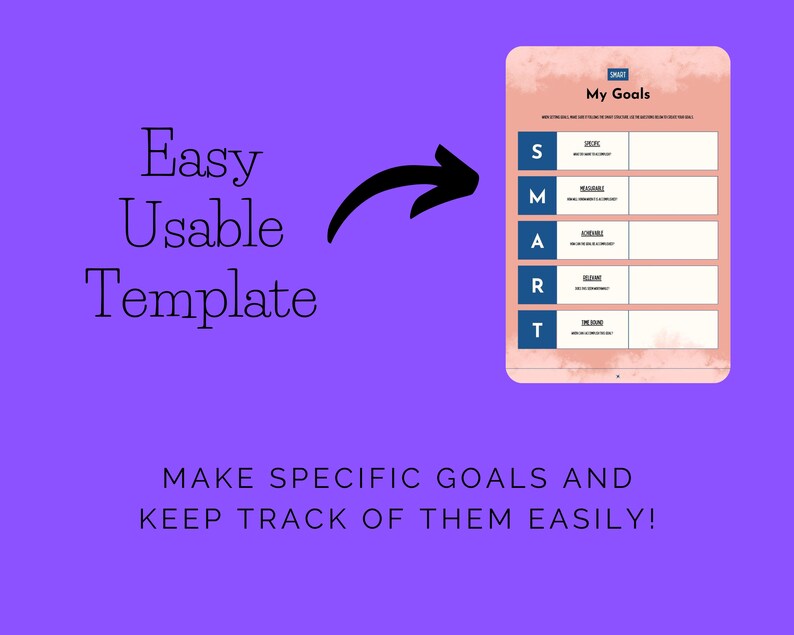 Printable SMART Goals A4 US Letter - Etsy