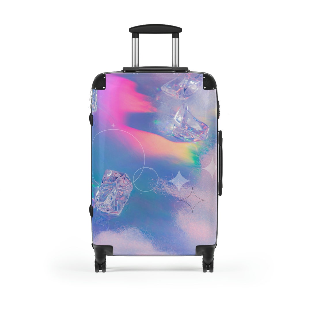 Diamond Pattern Suitcase, Hardshell Rolling Luggage - Etsy
