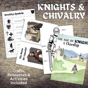 Medieval Knights & Chivalry Homeschool Curriculum Ages K-4 40 Pages of ...