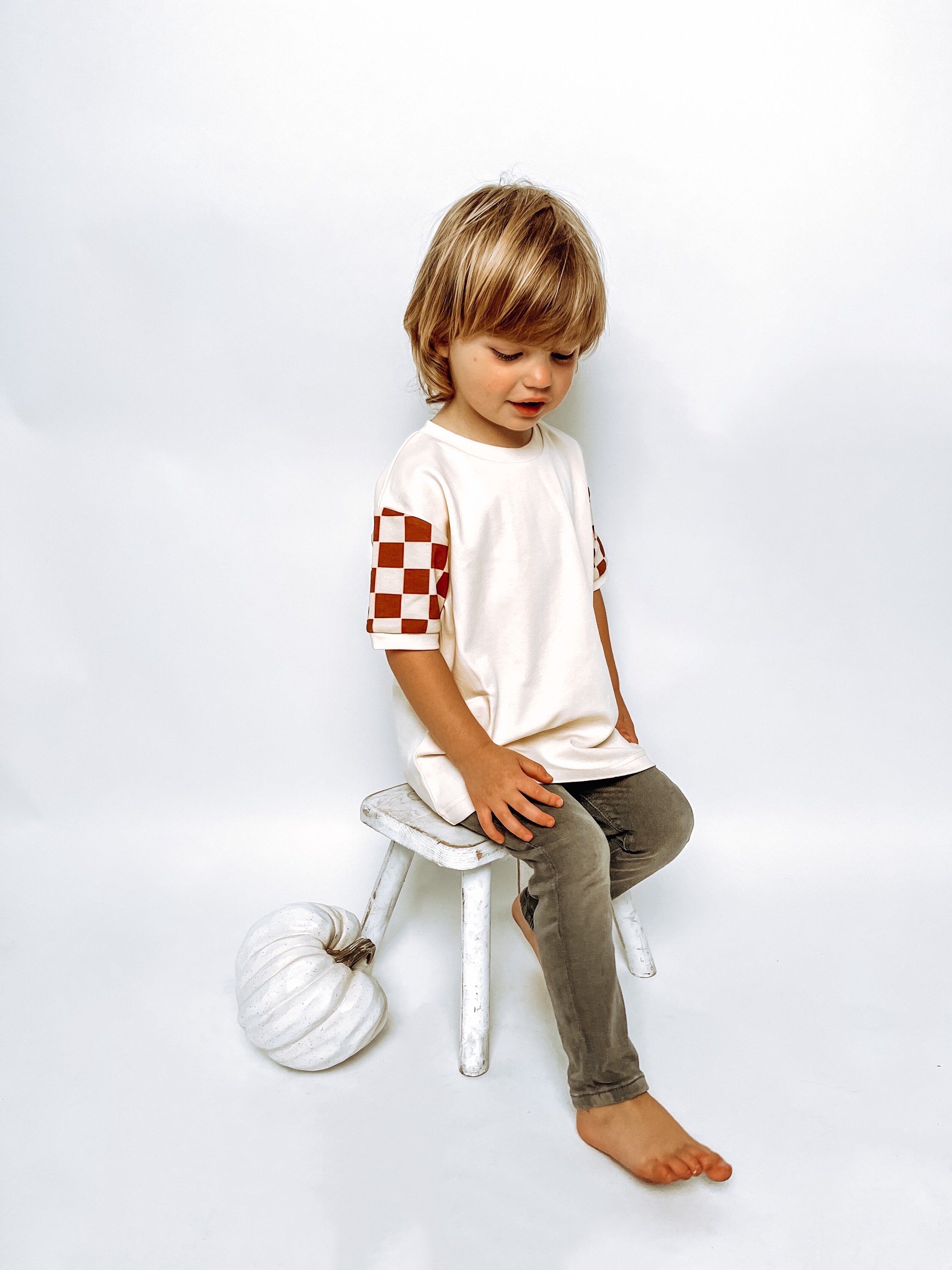 Checkered Baby Toddler Boy T-shirt, Checkerboard, Retro Tee, Oversized ...
