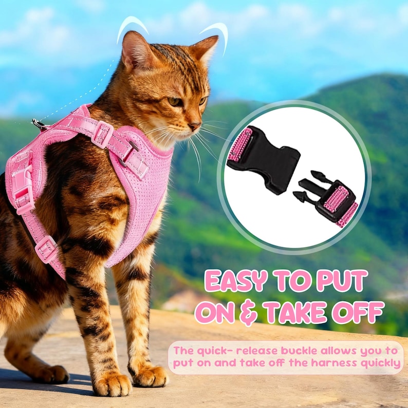 Escape-proof Cat Harness and Leash Set | Reflective, Breathable Vest - Etsy