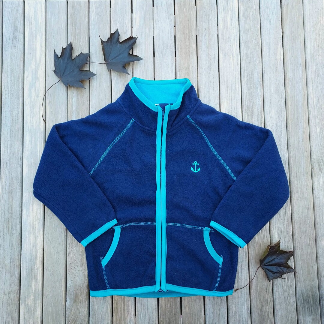 Baby Boys Fleece Jacket Blue and Teal Zip up Baby Fleece Jacket Boys ...