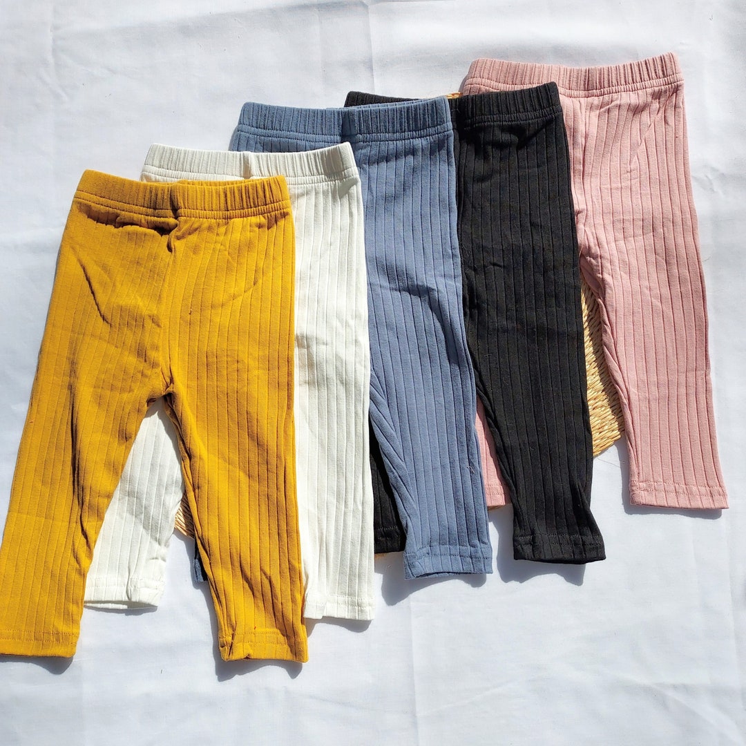 Baby 5-pack Ribbed Cotton Leggings, Baby Leggings, Gender Neutral ...