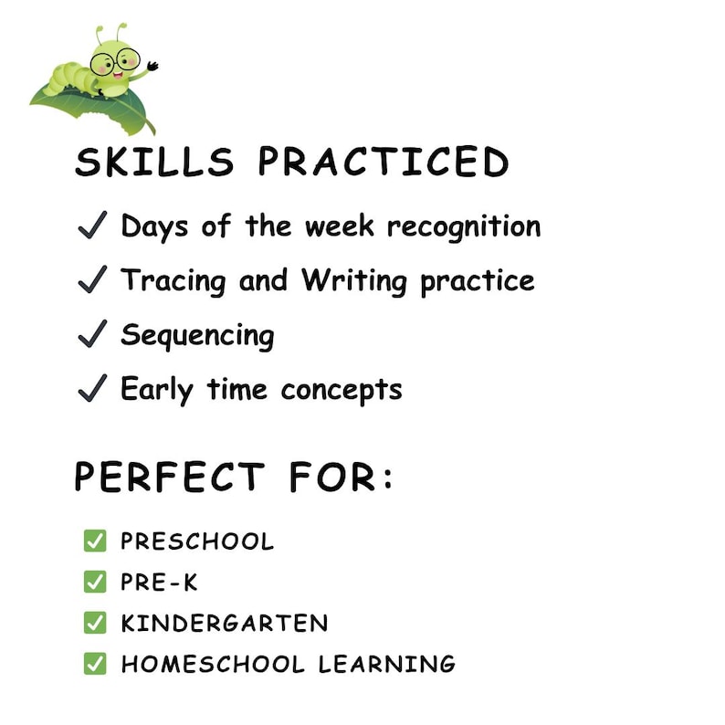 Days of the Week Worksheets | Tracing, Writing, Sequencing Activities ...