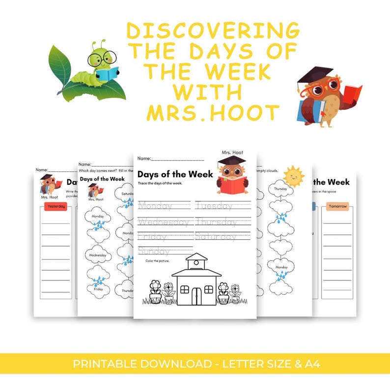 Days of the Week Worksheets | Tracing, Writing, Sequencing Activities ...