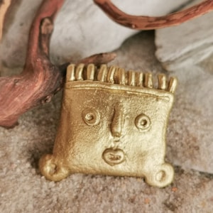 Pin Brooch Golden Face From the Gold Museum in Bogotá, Pre-columbian ...
