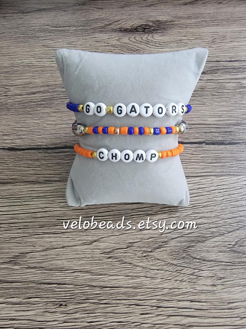 Florida Gators Beaded Bracelet Cluster: Handmade Fan Jewelry - Etsy