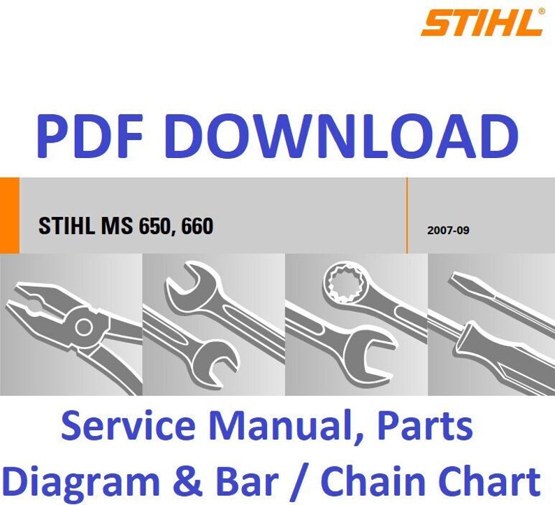 STIHL MS 650, 660 Service / Repair Manual, Parts Diagram PDF Digital Download - Etsy
