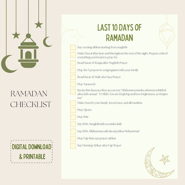 Ramadan Planner - Etsy