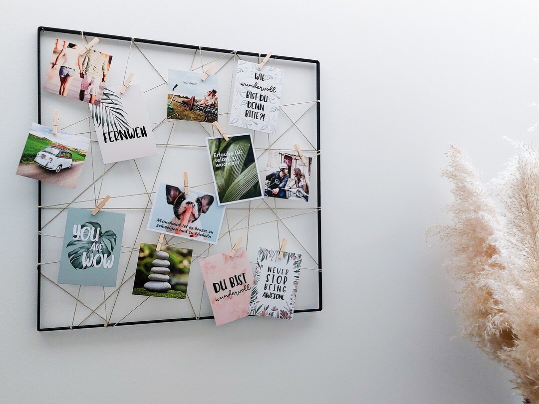 QUADRAT Fotowand und Memoboard Bilderrahmen Wanddeko Collage Wandbild ...