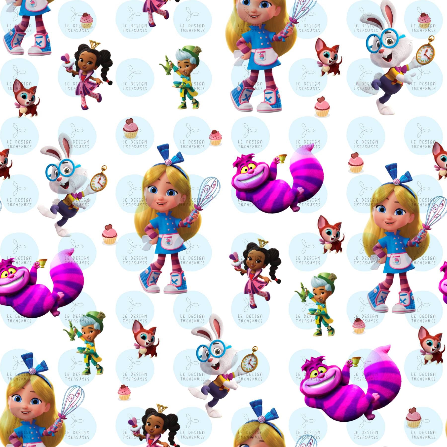 INSTANT DOWNLOAD - Alice's Wonderland Bakery Seamless Design, Magic ...
