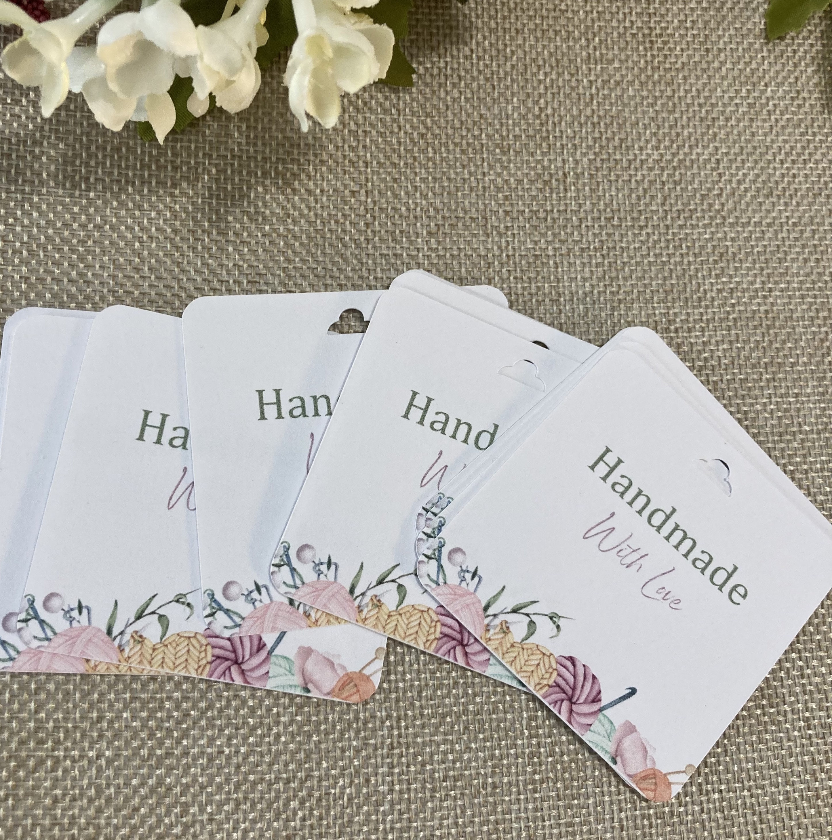 Handmade With Love Tag, Crochet Hang Tag, Crochet Tag, Thank You Tag ...