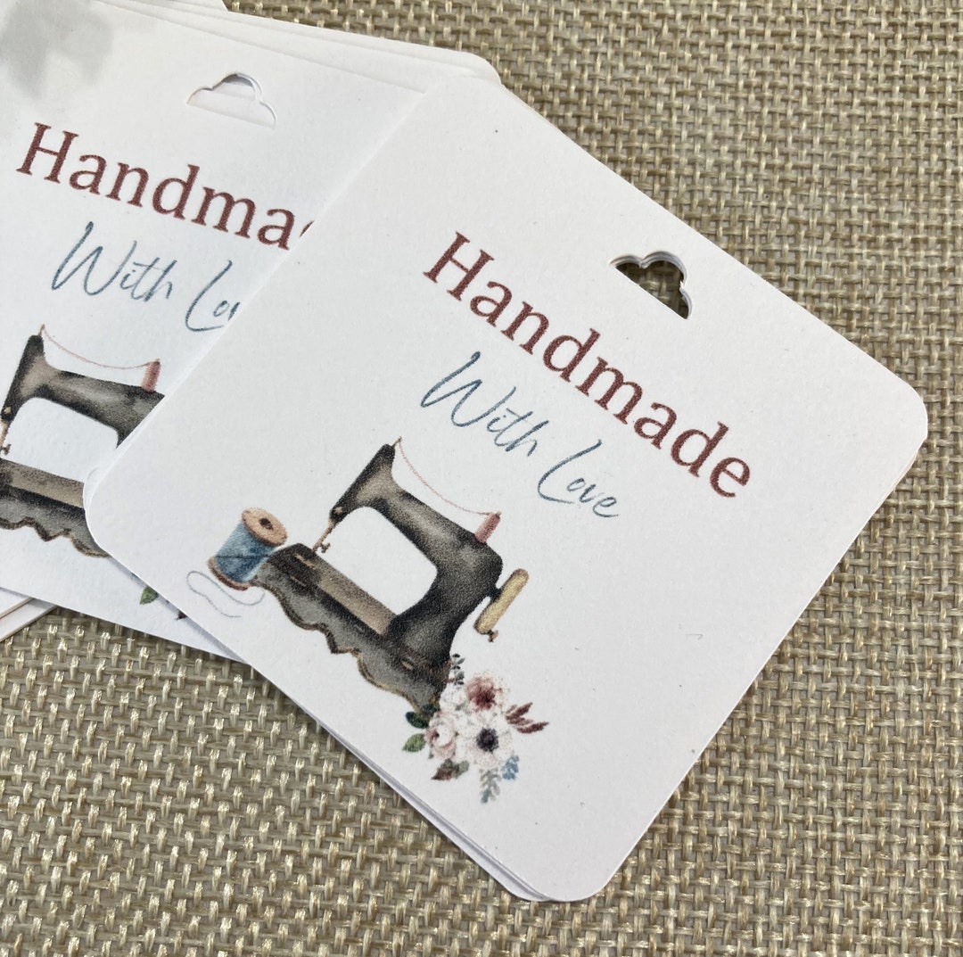 Handmade With Love Tag, Vintage Sewing Machine Tag, Sewing Machine Tag ...