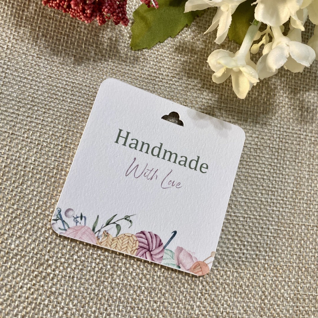 Handmade With Love Tag, Crochet Hang Tag, Crochet Tag, Thank You Tag ...