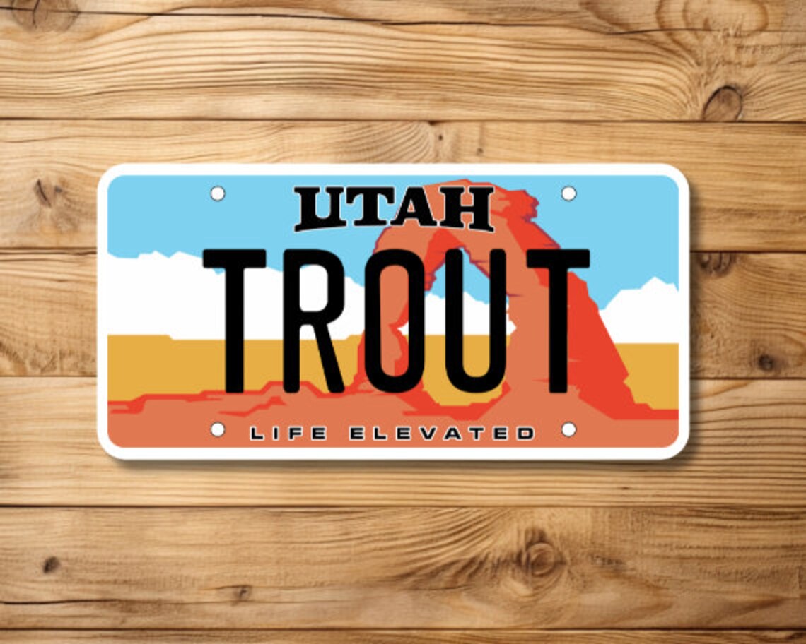 Utah Trout Fly Fishing Sticker, Classic Utah Arches National Park ...