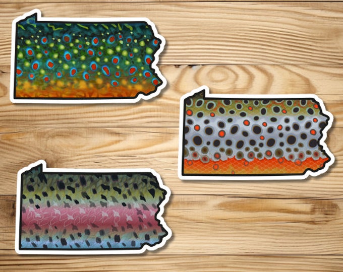 Pennsylvania Trout Fly Fishing 3-sticker Set, Waterproof, Great for ...