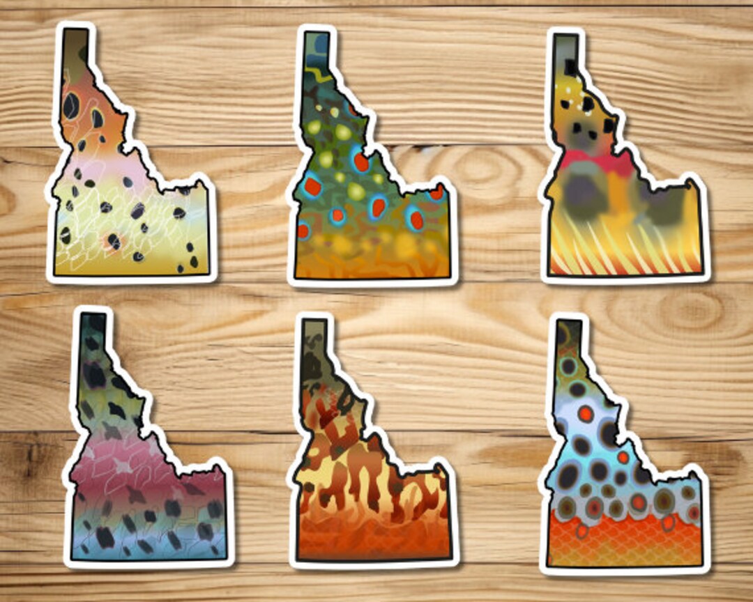 Idaho 6-sticker Fly Fishing Sticker Set Waterproof Fits Car Truck yet ...