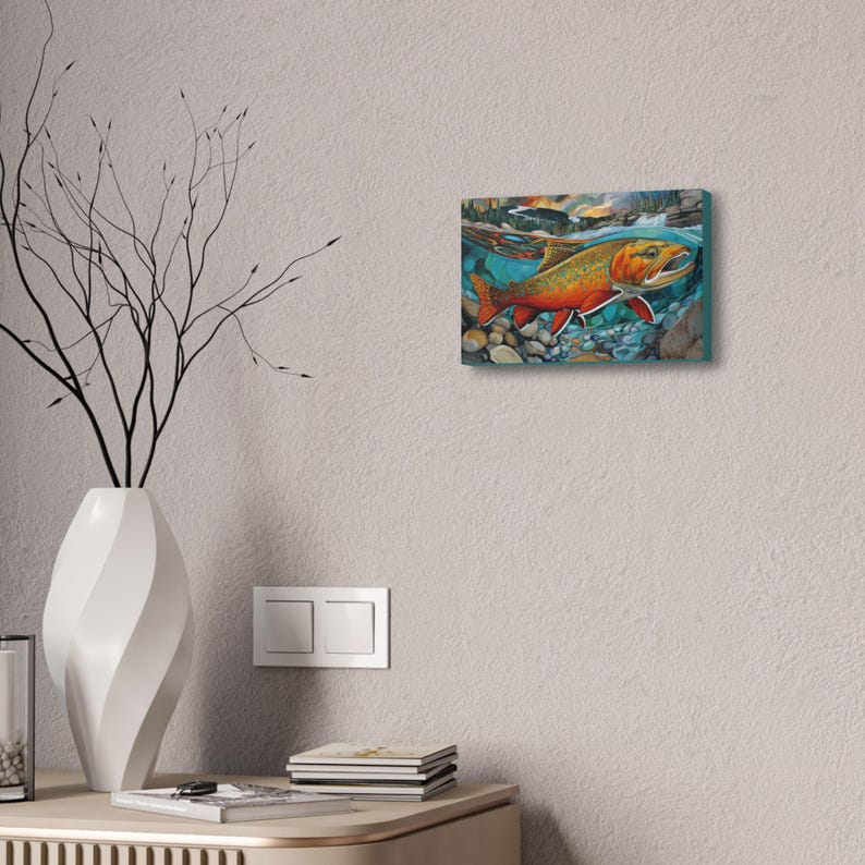 Rocky Bottom Brookie Abstract Brook Trout Wall Art, Mountain Stream ...