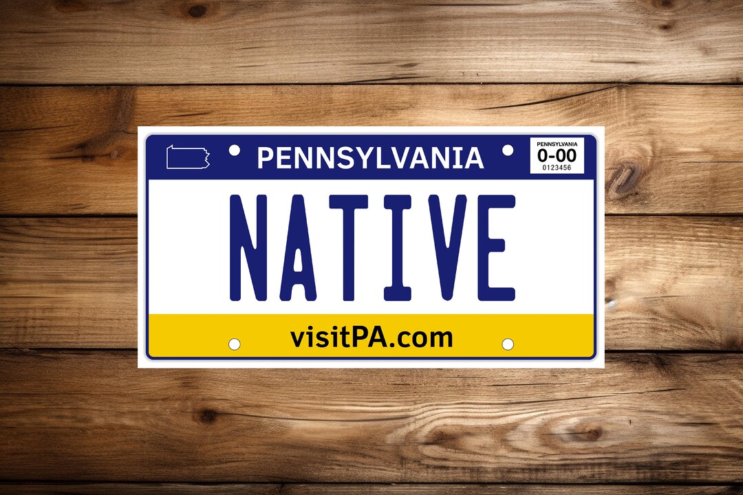 Pennsylvania NATIVE License Plate 4" X 2" Vinyl Waterproof Bumper ...