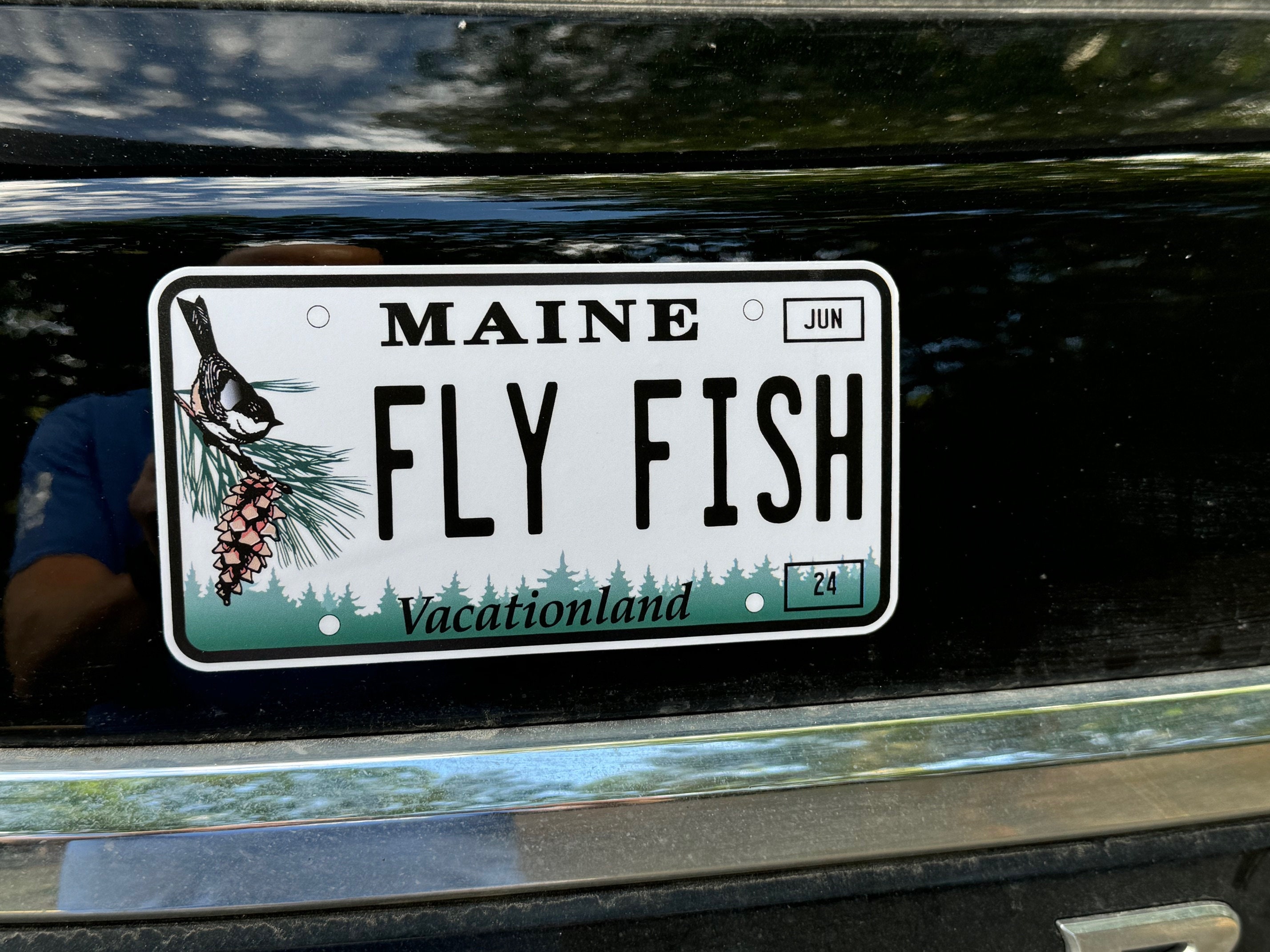 Maine FLY FISH License Plate Sticker, Great Fly Fishing Gift, 2 Sizes ...
